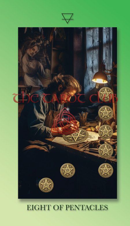 Eight of Pentacles - The Tarot Club